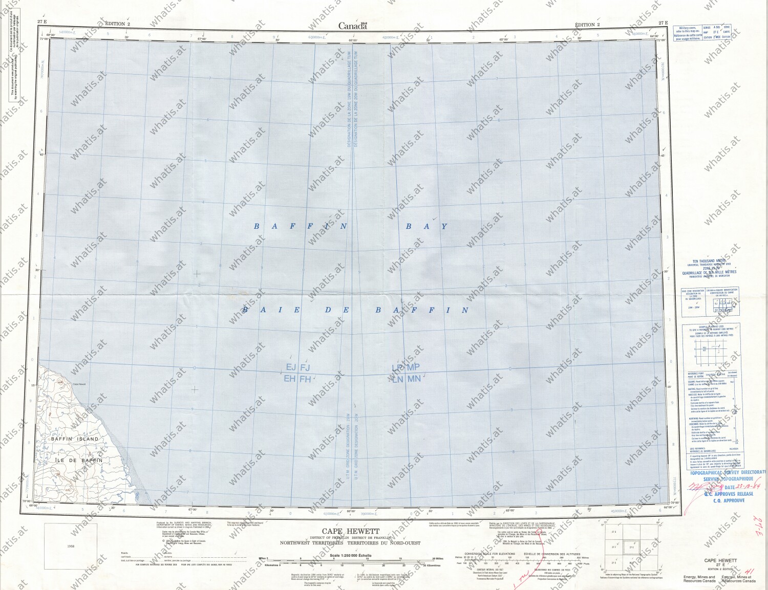NR-19,20 2-2│1984│27E│Cape Hewitt│CA. Surveys and Mapping Branch│CA ...